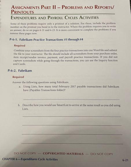 AssignMents PART II - Problems AND RePORTS/ PRINTOUTS | Chegg.com