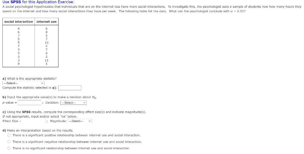 Solved Use SPSS for this Application Exercise: A social | Chegg.com