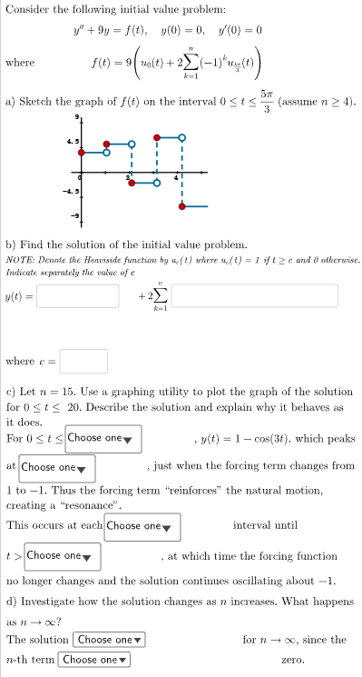 Solved Consider the following initial value | Chegg.com