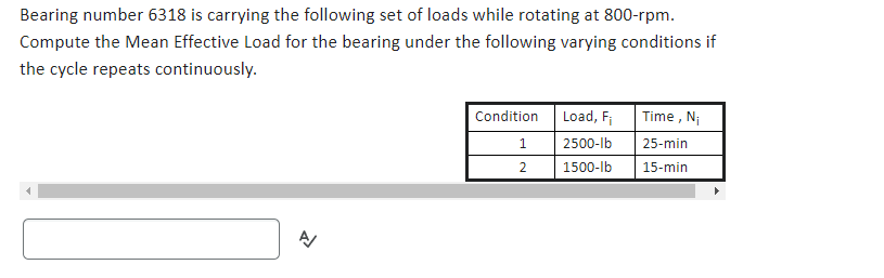 Solved Bearing number 6318 is carrying the following set of | Chegg.com