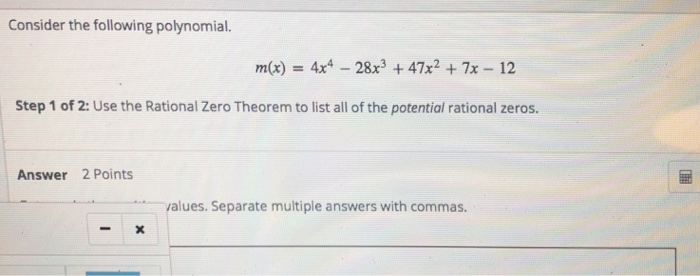 Solved Consider the following polynomial. m(x) 4x4 28x3 47x2 | Chegg.com