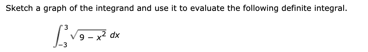 Solved Sketch a graph of the integrand and use it to | Chegg.com