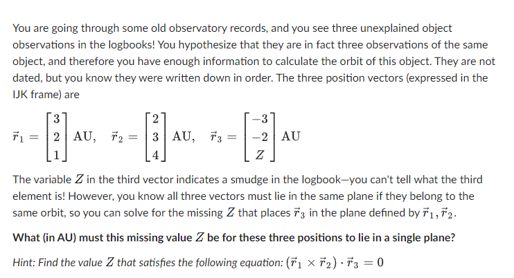 Solved You are going through some old observatory records, | Chegg.com