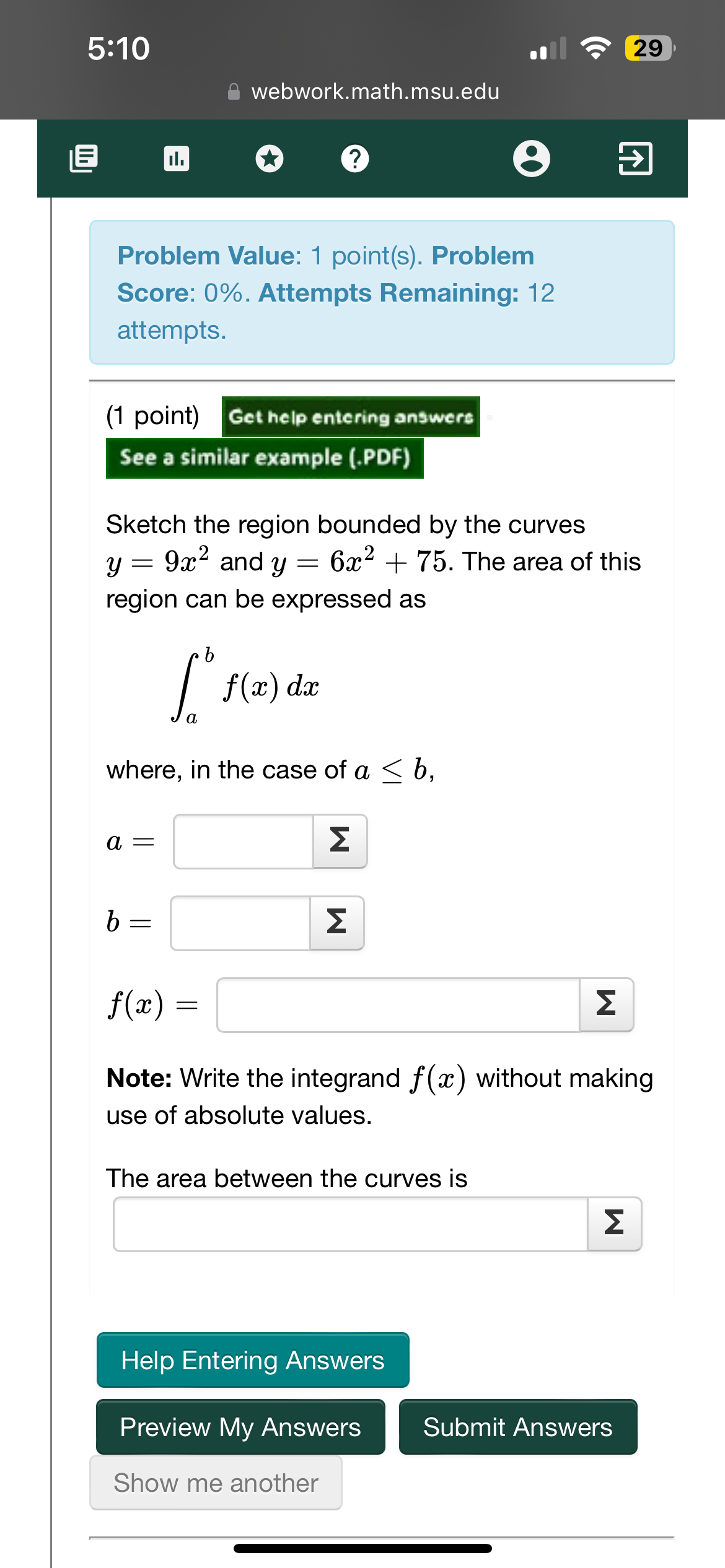 Problem Value: 1 point(s). Problem Score: 0\%. | Chegg.com