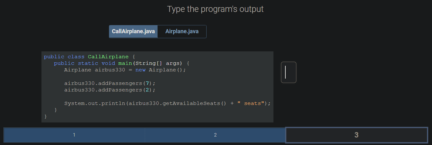 Solved public class Airplane { private int totalSeats; | Chegg.com