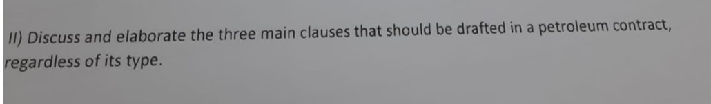 Solved II) Discuss and elaborate the three main clauses that | Chegg.com