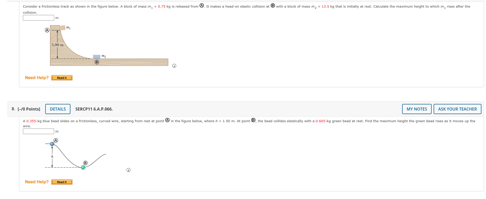 Solved Consider a frictionless track as shown in the figure | Chegg.com