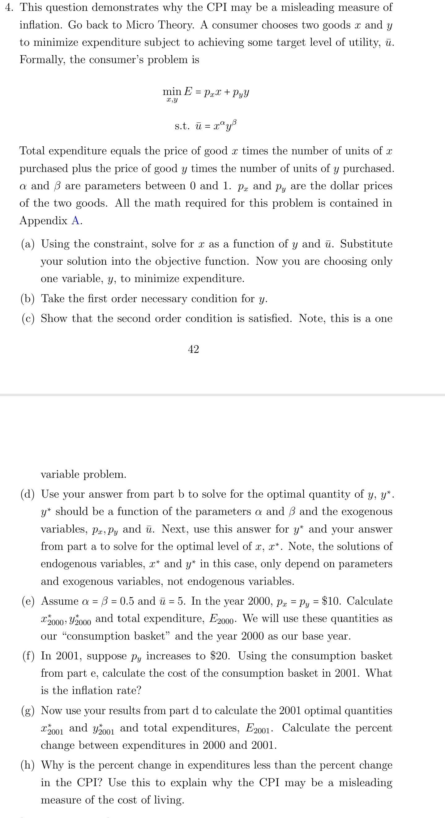 Solved 4. This question demonstrates why the CPI may be a | Chegg.com