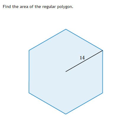 Solved Find the area of the regular polygon. | Chegg.com