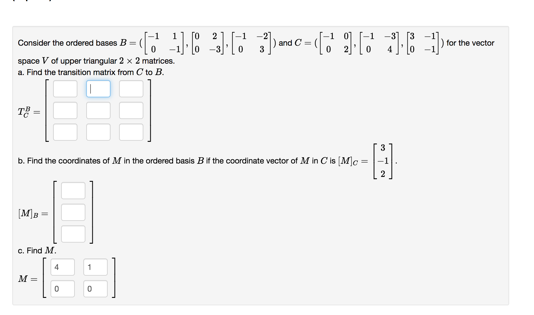 Solved Consider The Ordered Bases