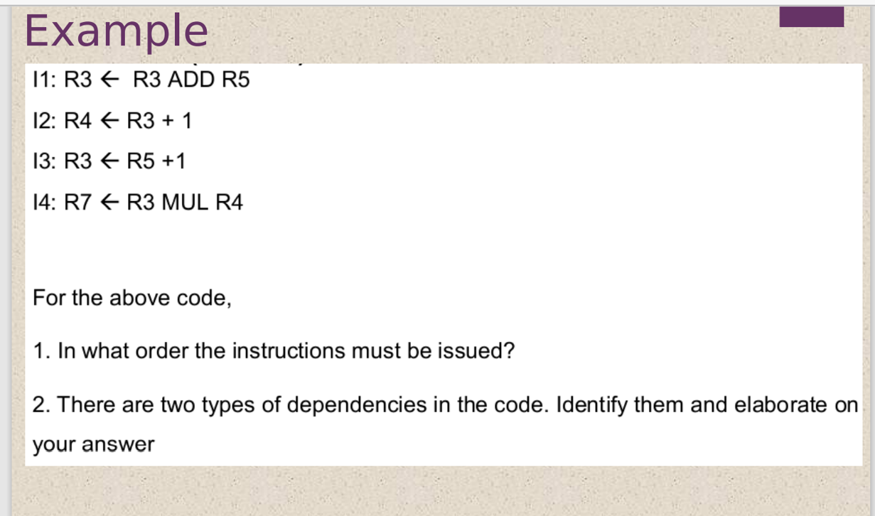 Solved Example 11: R3 R3 ADD R5 12: R4 R3 + 1 13: R3 R5 +1 | Chegg.com