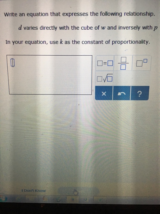 Solved Write An Equation That Expresses The Following