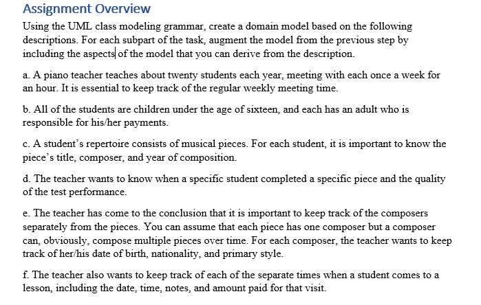 Solved Using The Uml Class Modeling Grammar Create A Domain