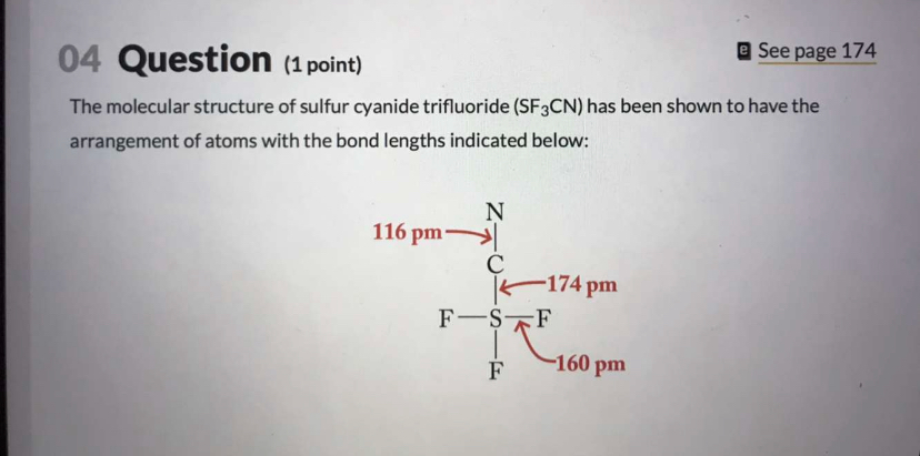 Solved 04 Question (1 point) See page 174 The molecular | Chegg.com