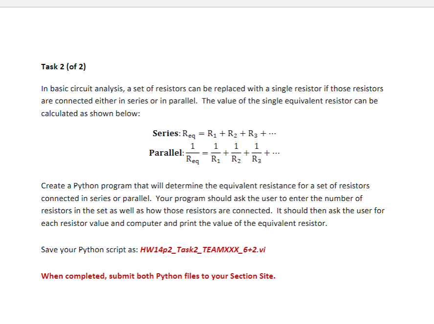 Solved Task 2 (of 2) In basic circuit analysis, a set of | Chegg.com