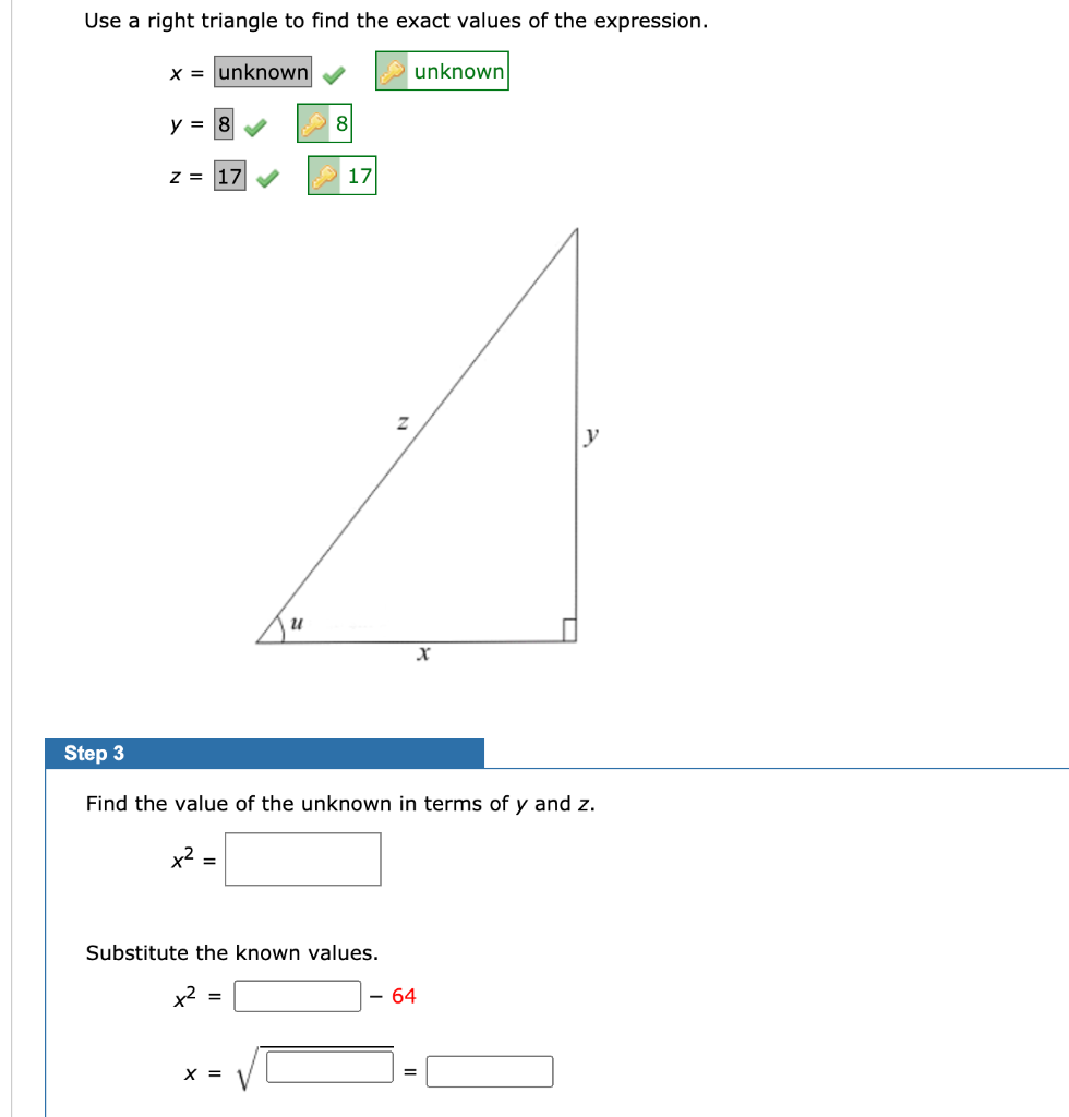 Solved Use a right triangle to find the exact values of the | Chegg.com