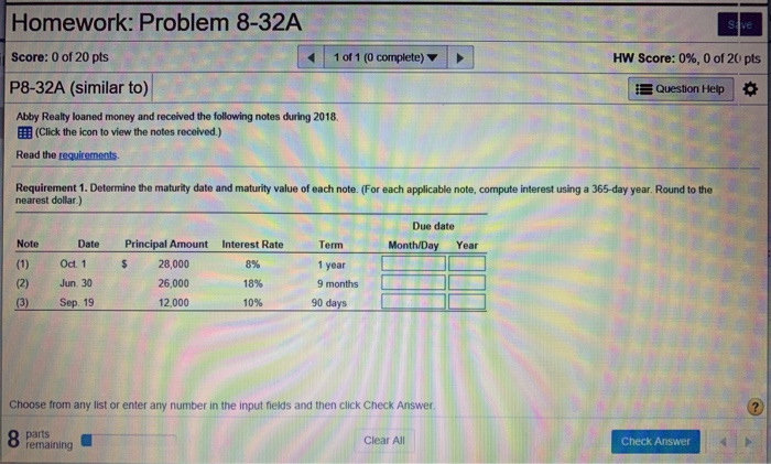 Solved Homework: Problem 8-32A Score: 0 of 20 pts P8-32A | Chegg.com