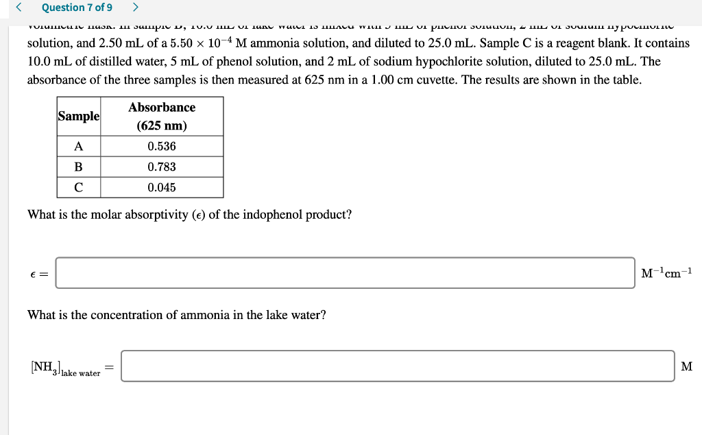 Solved Treatment of ammonia with phenol | Chegg.com