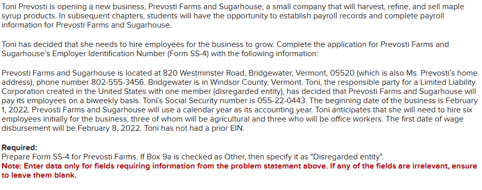 Solved Toni Prevosti is opening a new business, Prevosti | Chegg.com