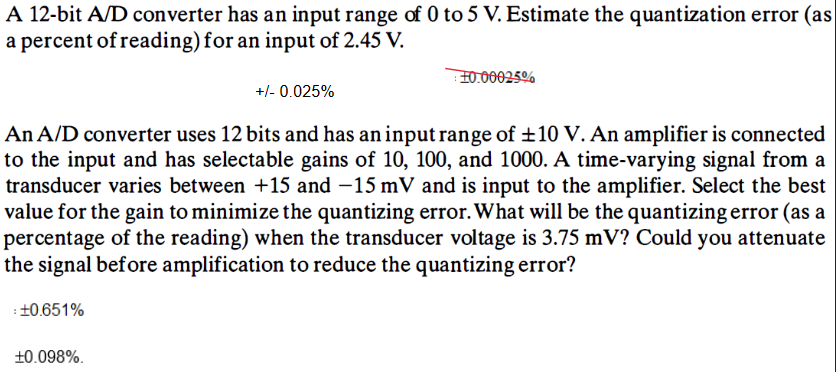 Solved A 12-bit A/D converter has an input range of 0 to 5 | Chegg.com