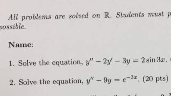 Solved possible. are solved on R. Students must p problems | Chegg.com