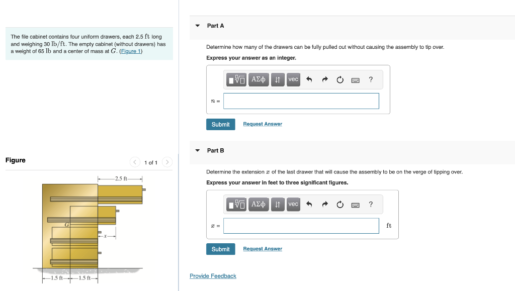 Solved The file cabinet contains four uniform drawers, each | Chegg.com