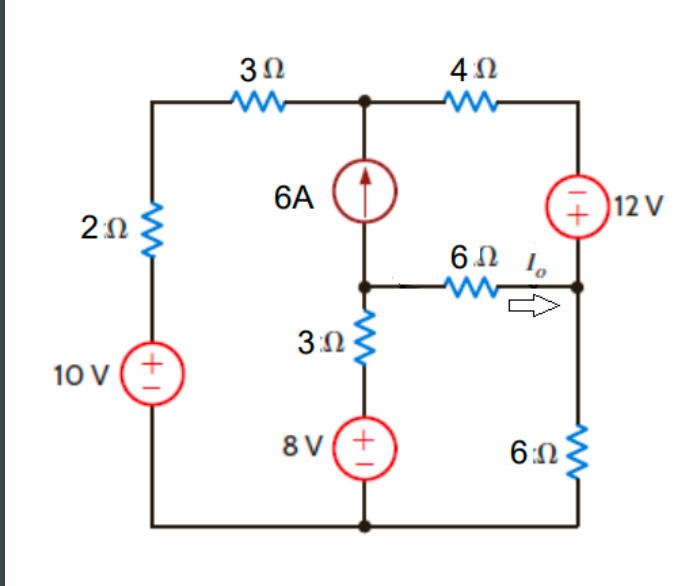 Solved Determine current Io using Thevenin’s theorem. | Chegg.com
