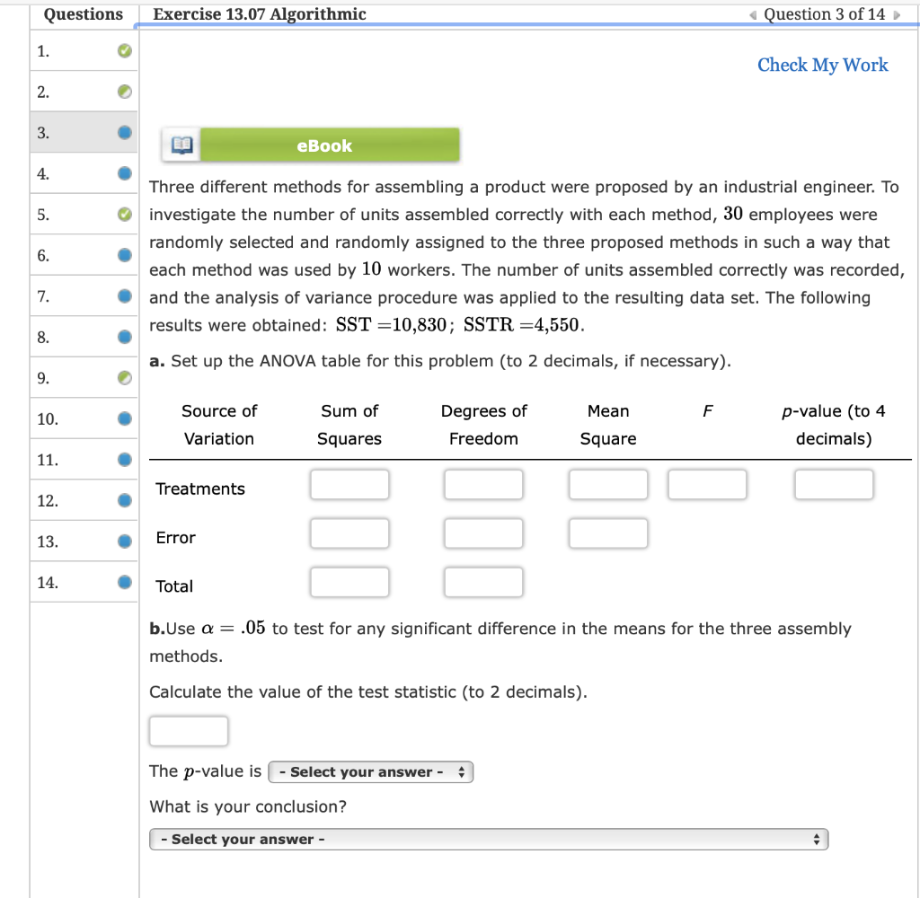 Solved Questions Exercise 13.07 Algorithmic Question 3 of 14 | Chegg.com