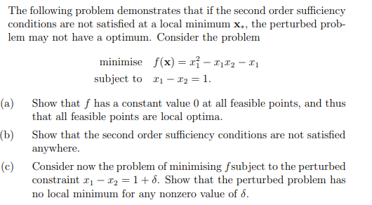 Solved The following problem demonstrates that if the second | Chegg.com