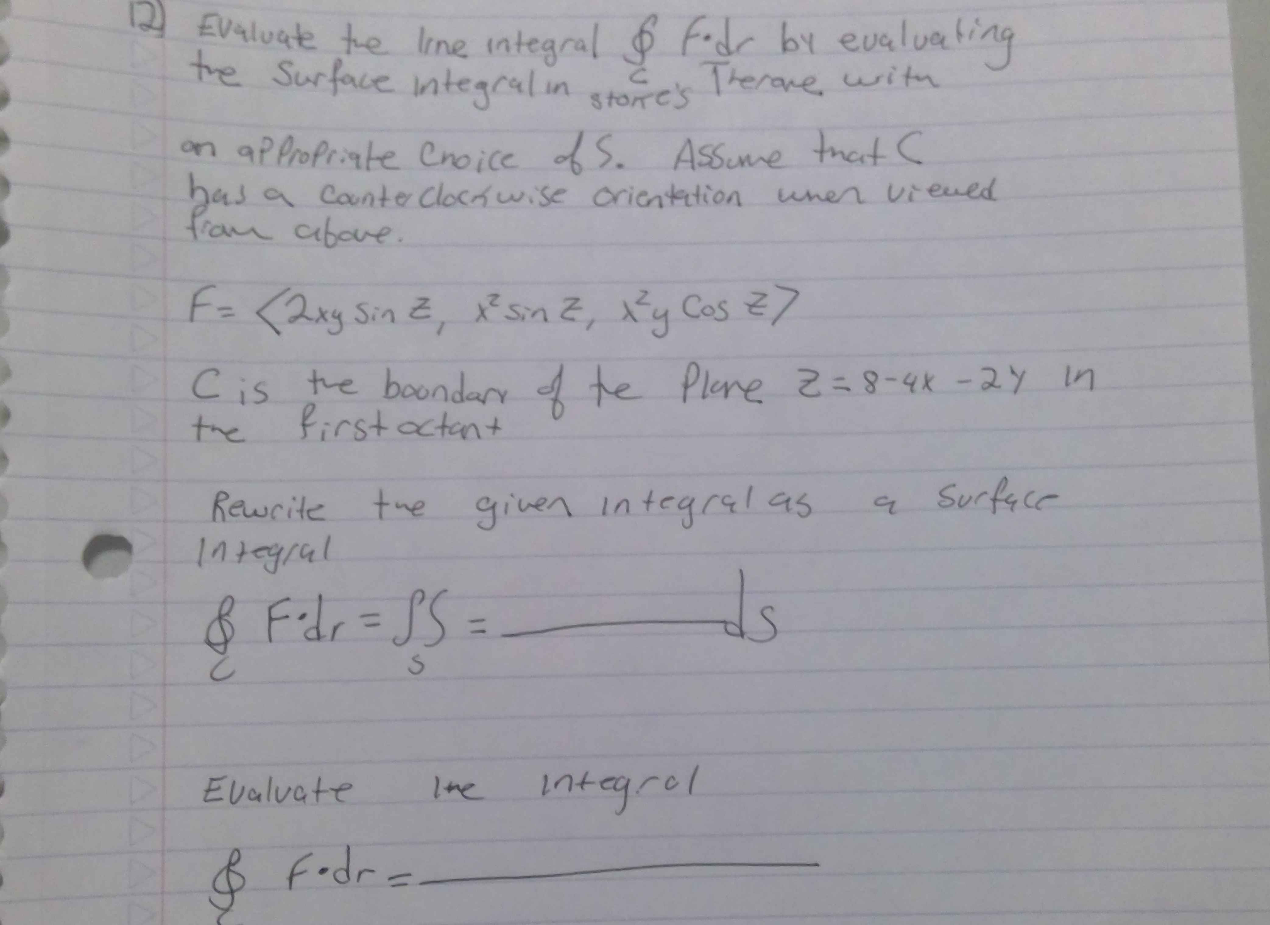 Solved Evaluate the line integral $F*dr ﻿by evaluatingthe | Chegg.com