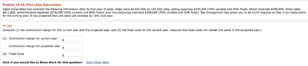 Solved Problem 18-5A (Part Level Submission) Vi l | Chegg.com