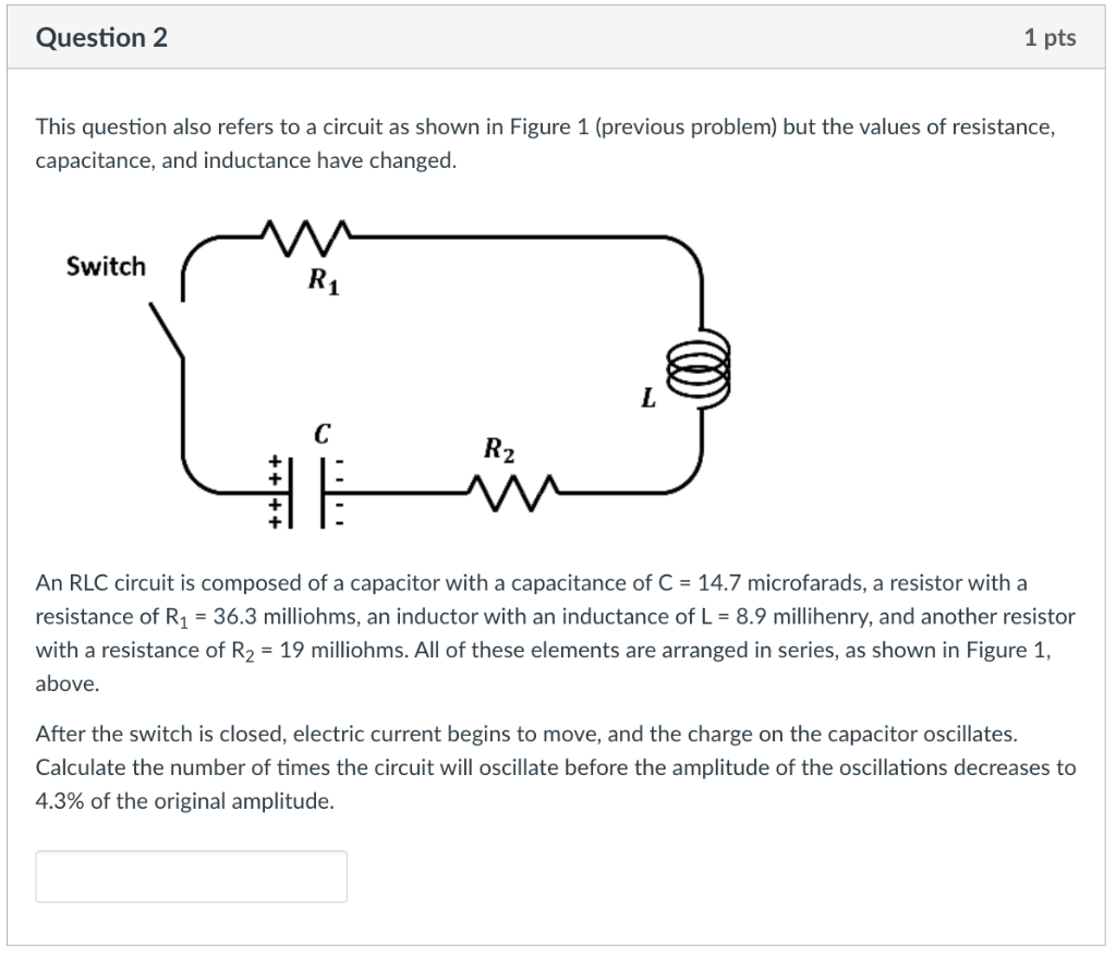 Solved An RLC circuit is composed of a capacitor with a | Chegg.com
