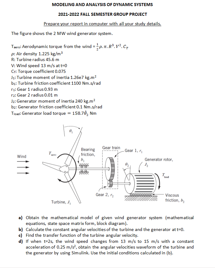 Solved MODELING AND ANALYSIS OF DYNAMIC SYSTEMS 2021-2022 | Chegg.com
