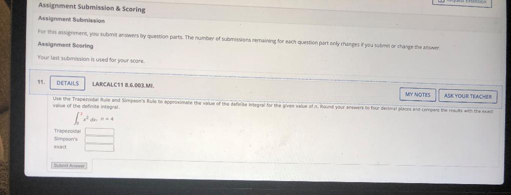 Solved uel Extension Assignment Submission & Scoring | Chegg.com