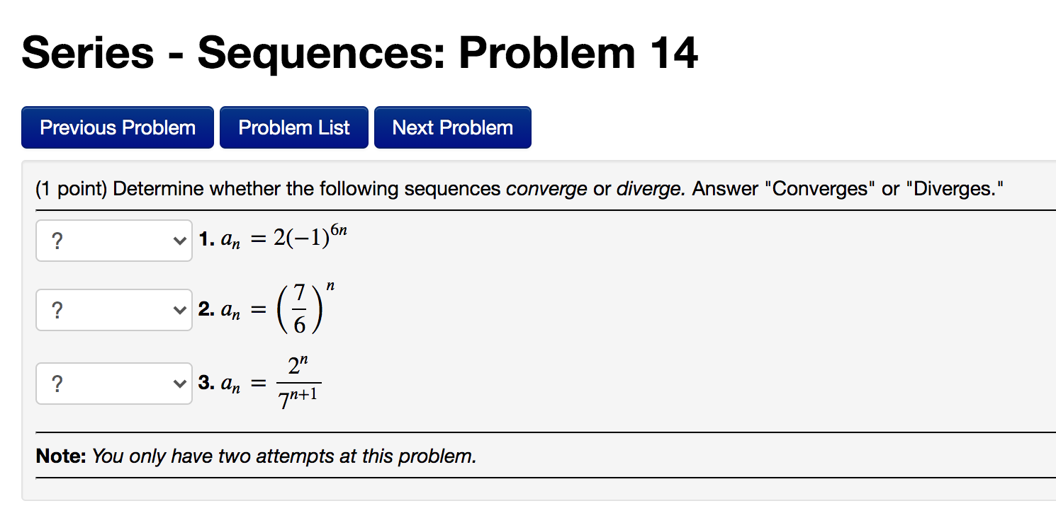 Solved Series - Sequences: Problem 14 Previous Problem | Chegg.com