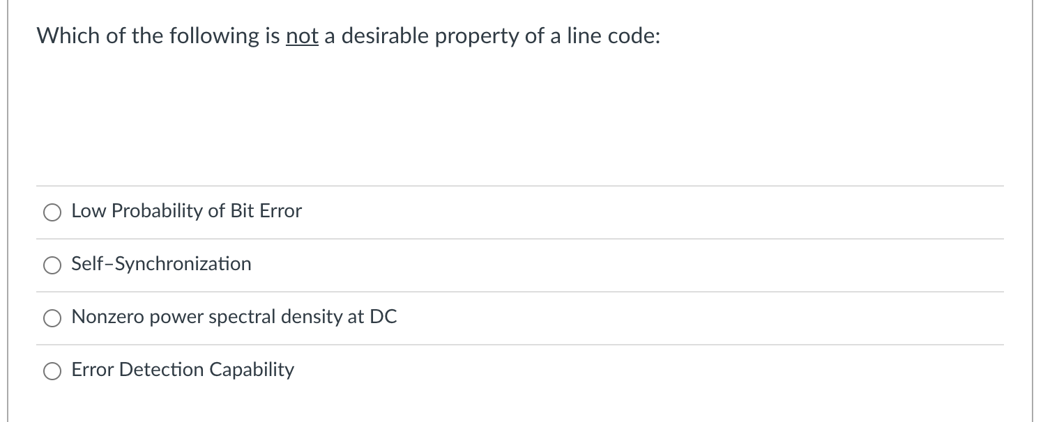 Solved Which of the following is not a desirable property of | Chegg.com