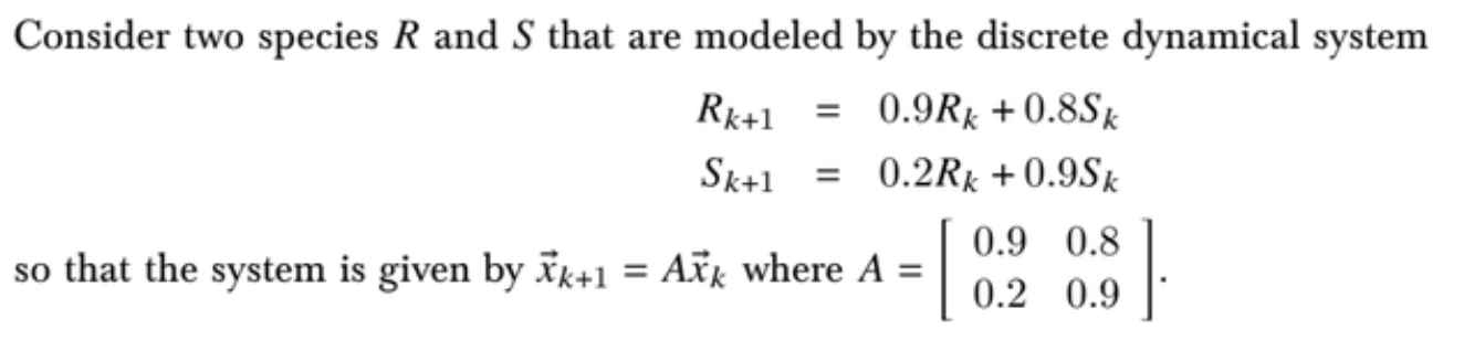 Solved Consider two species R and S that are modeled by the | Chegg.com