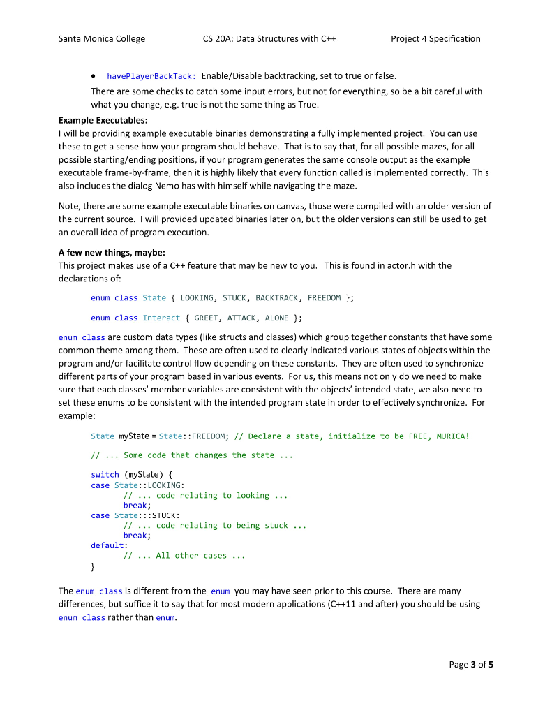 Solved Santa Monica College CS 20A: Data Structures with C++ | Chegg.com