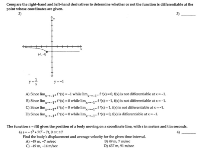 Solved Compare the right-hand and left-hand derivatives to | Chegg.com