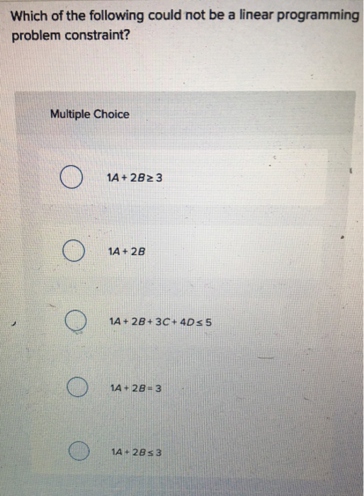 Solved Which of the following could not be a linear | Chegg.com