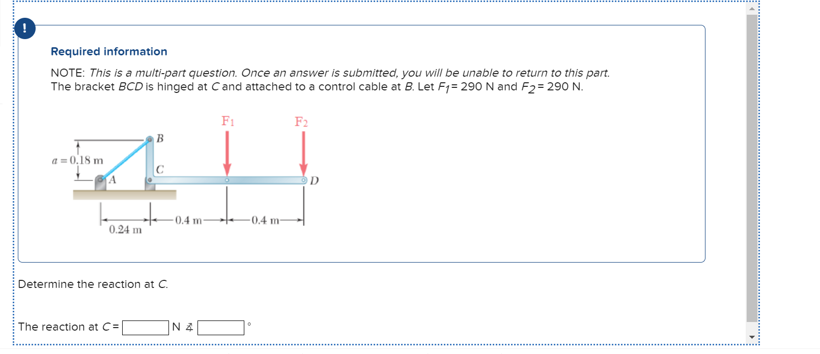 Solved ! Required information NOTE: This is a multi-part | Chegg.com