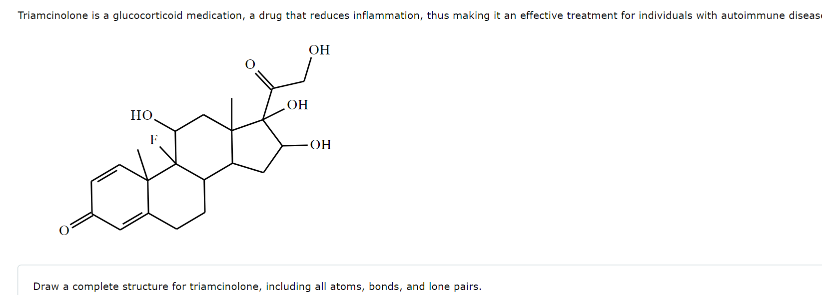 Solved Draw a complete structure for triamcinolone, | Chegg.com
