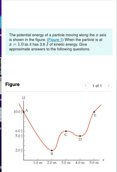 Solved The potential energy of a particle moving along the x | Chegg.com