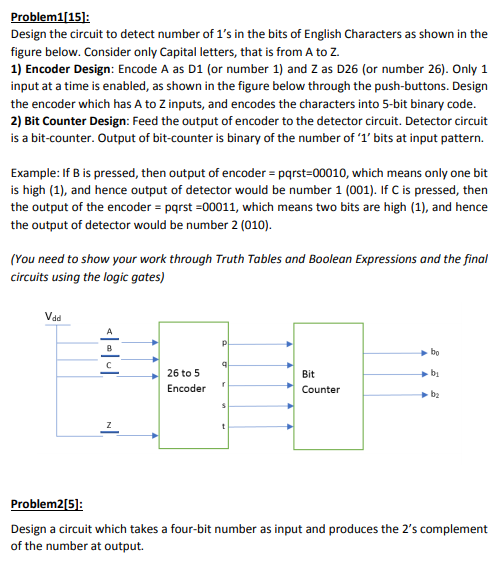 Solved Problemi[15]: Design the circuit to detect number of | Chegg.com