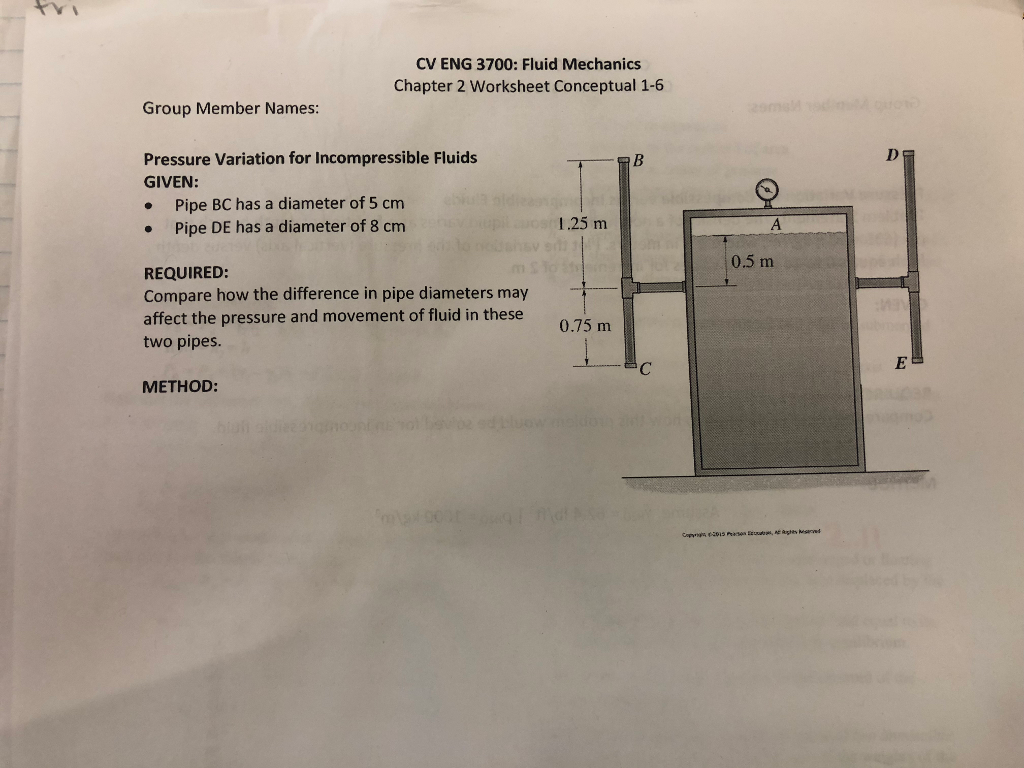 Solved CV ENG 3700: Fluid Mechanics Chapter 2 Worksheet | Chegg.com