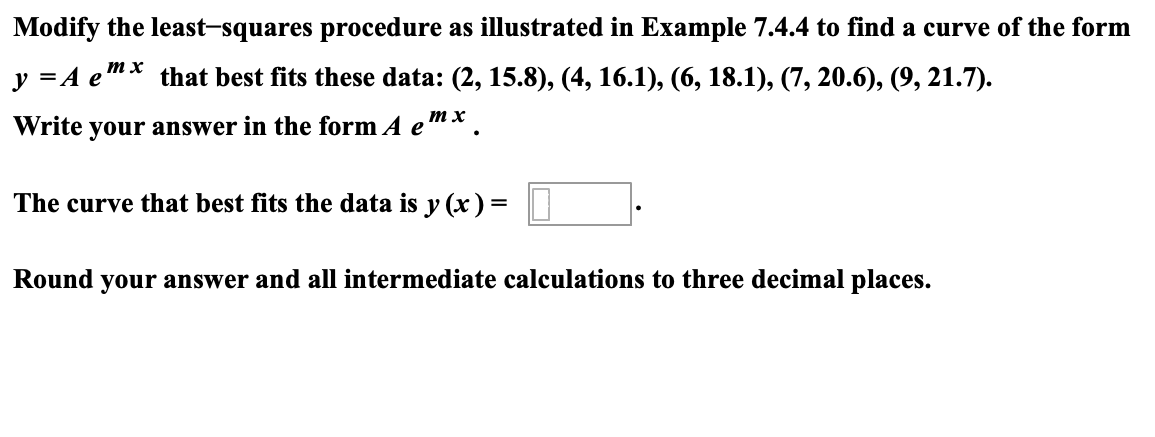 Solved Modify the least-squares procedure as illustrated in | Chegg.com