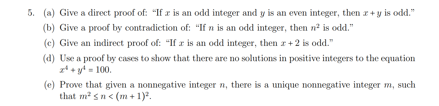 Solved 5. (a) Give a direct proof of: “If x is an odd | Chegg.com