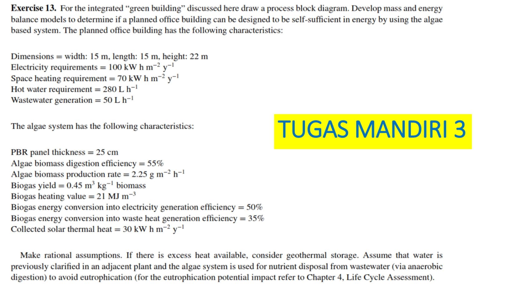 Solved Exercise 13. For the integrated "green building" | Chegg.com