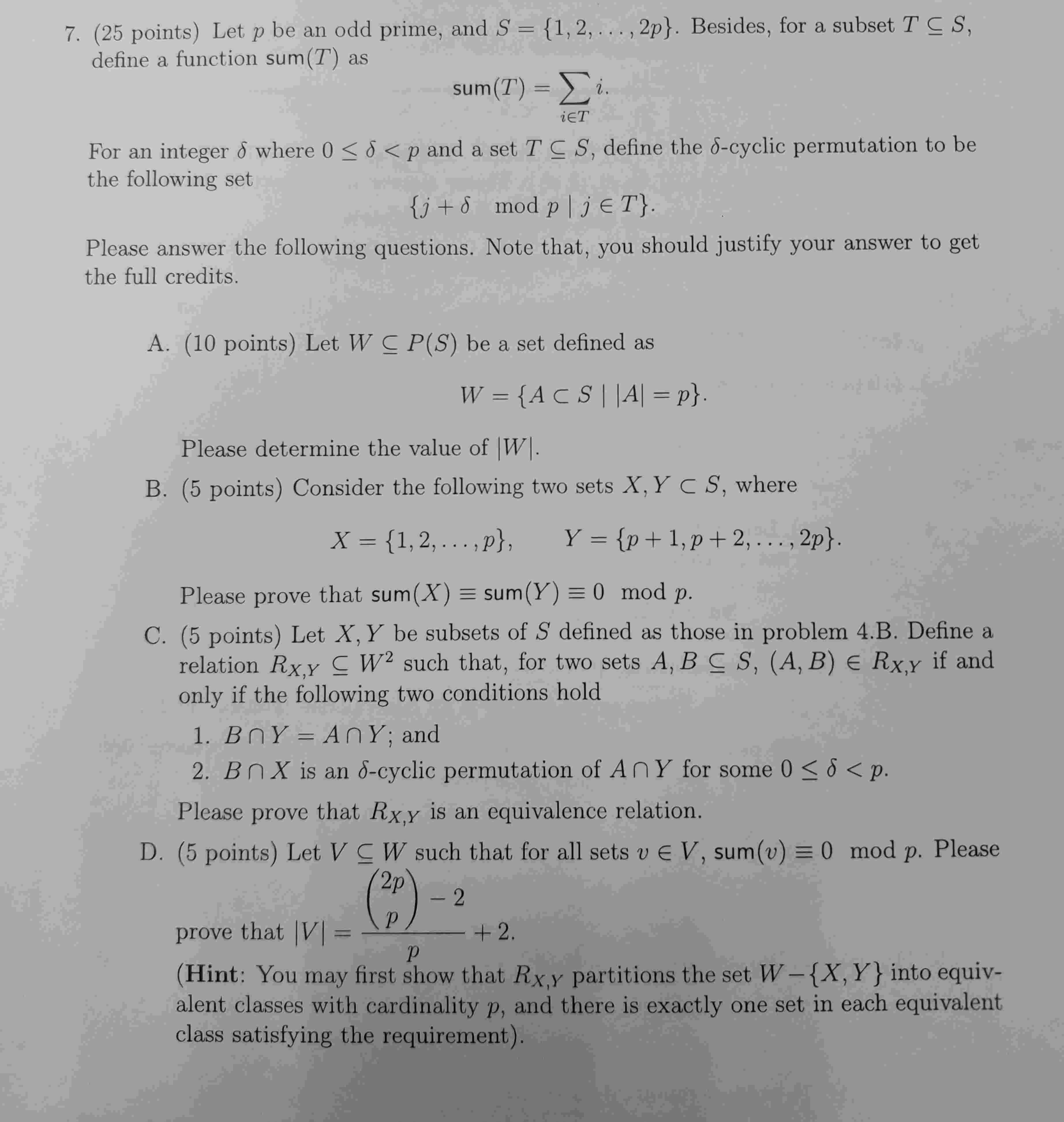Solved (25 ﻿points) ﻿Let p be an ﻿odd prime, and | Chegg.com
