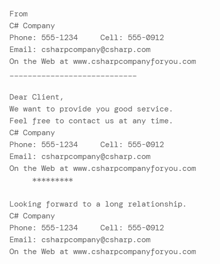 Solved Create a program named SalesLetter whose Main() | Chegg.com